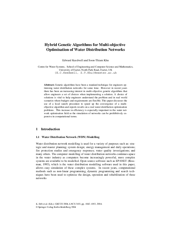 (PDF) Hybrid Genetic Algorithms for Multi-objective Optimisation of ...
