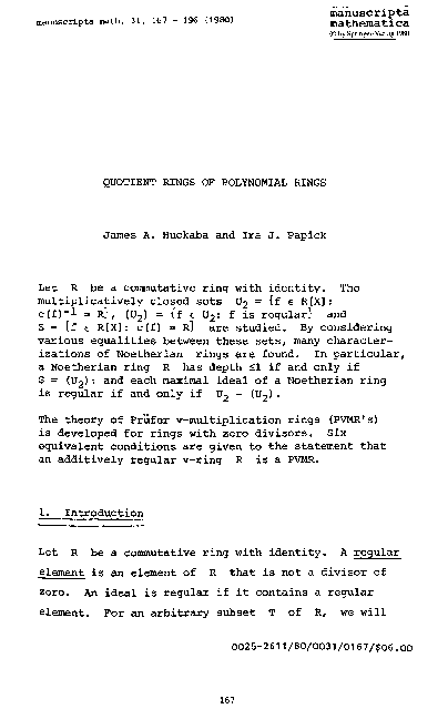 (PDF) Quotient rings of polynomial rings