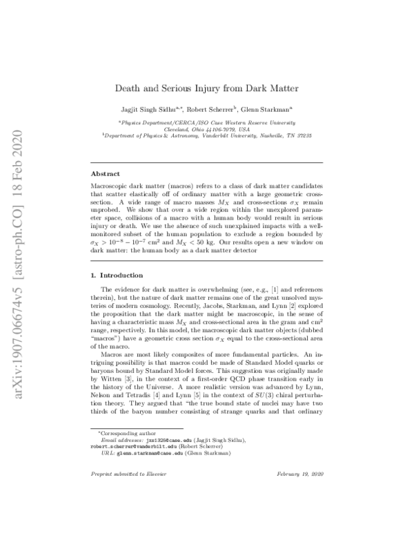 (PDF) Death and serious injury from dark matter