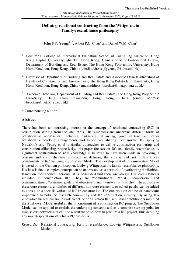 (PDF) Defining relational contracting from the Wittgenstein family ...