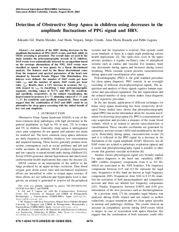 (PDF) Detection of Obstructive Sleep Apnea In Children Using Decreases In the Amplitude ...