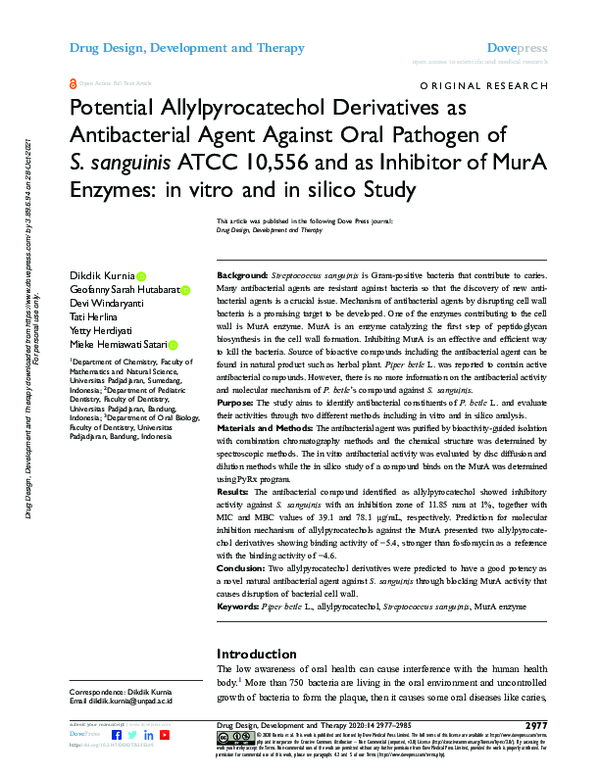 (PDF) Potential Allylpyrocatechol Derivatives as Antibacterial Agent ...