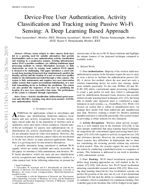 (PDF) Device-Free User Authentication, Activity Classification and Tracking using Passive Wi-Fi ...