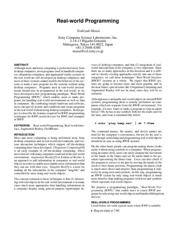 (PDF) Real-world programming