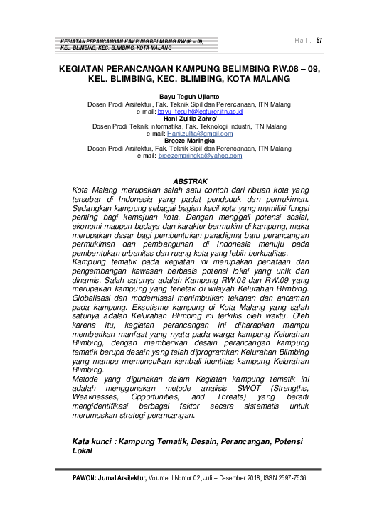 (PDF) Kegiatan Perancangan Kampung Belimbing RW.08 – 09, Kel. Blimbing ...