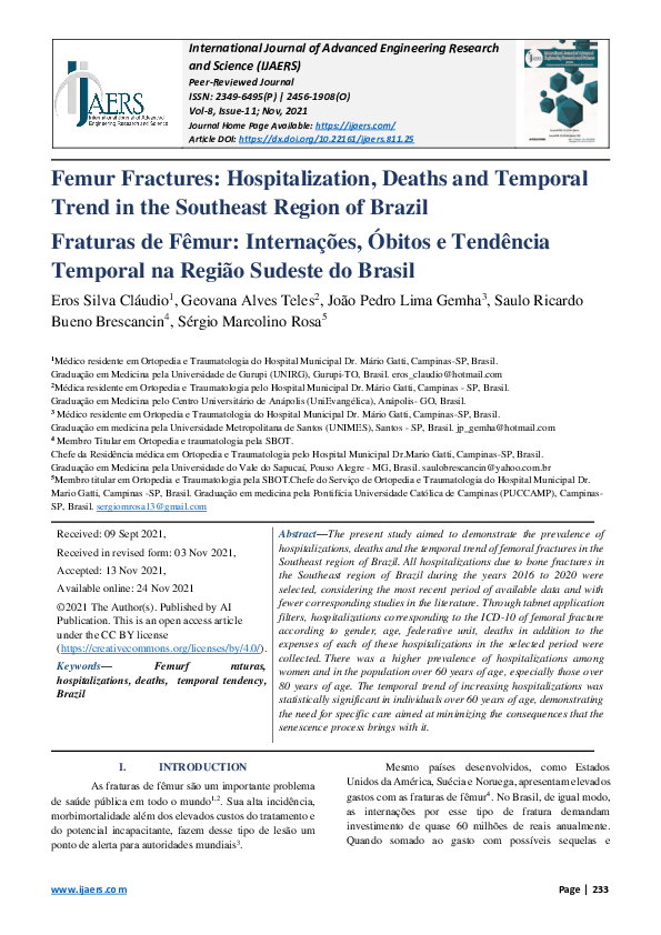 (PDF) Femur Fractures: Hospitalization, Deaths and Temporal Trend in ...