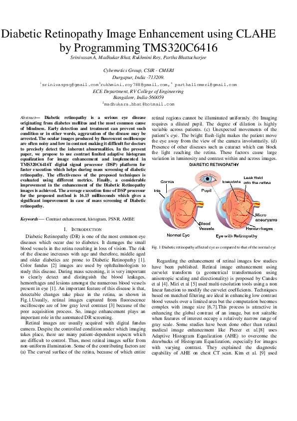 (PDF) Diabetic Retinopathy Image Enhancement using CLAHE by Programming ...