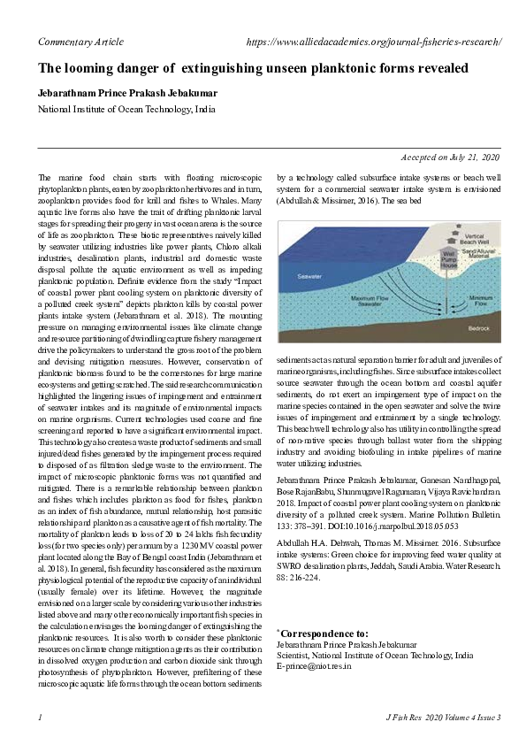 (PDF) The looming danger of extinguishing unseen planktonic forms revealed