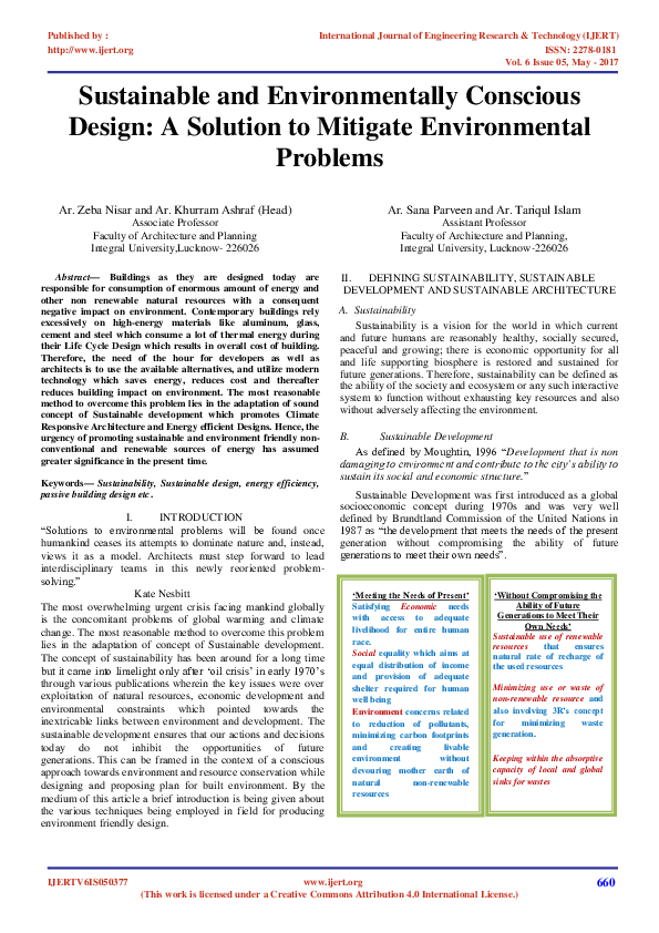 (PDF) Sustainable and Environmentally Conscious Design: A Solution to ...