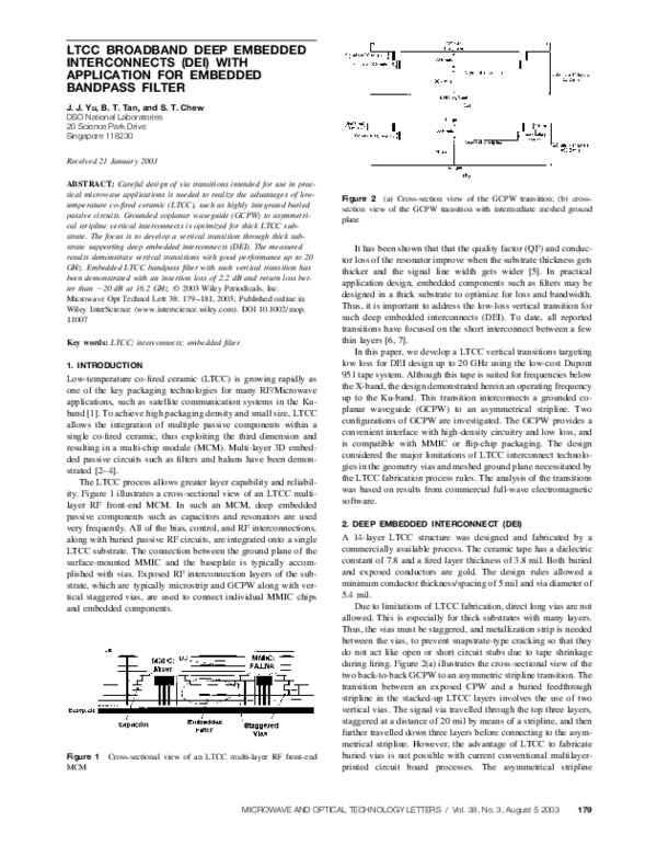 (PDF) LTCC broadband deep embedded interconnects (DEI) with application ...