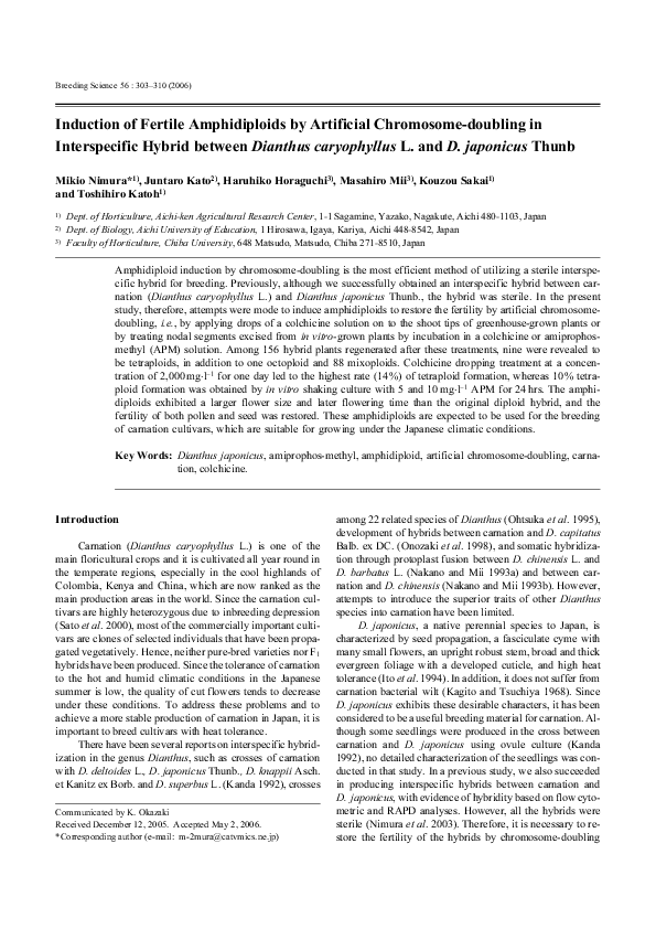 (PDF) Induction of Fertile Amphidiploids by Artificial Chromosome ...