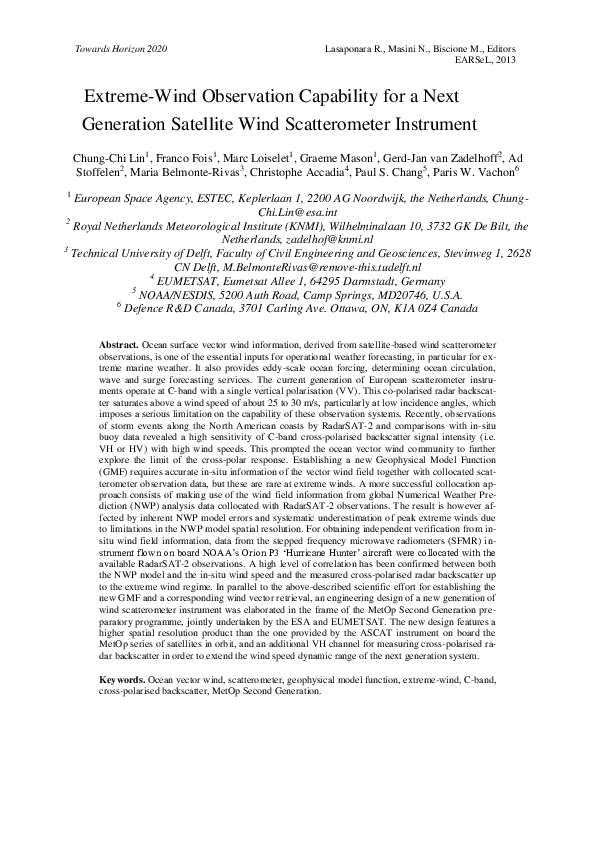 (PDF) Extreme-Wind Observation Capability for a Next Generation ...