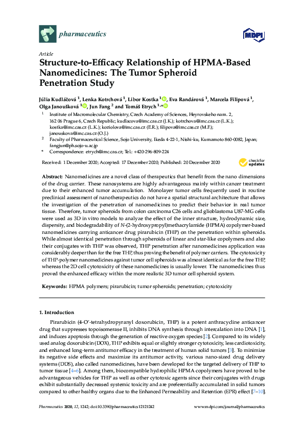 (PDF) Structure-to-Efficacy Relationship of HPMA-Based Nanomedicines ...