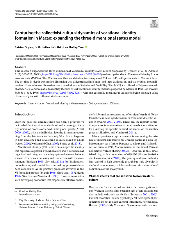 (PDF) Capturing the collectivist cultural dynamics of vocational ...