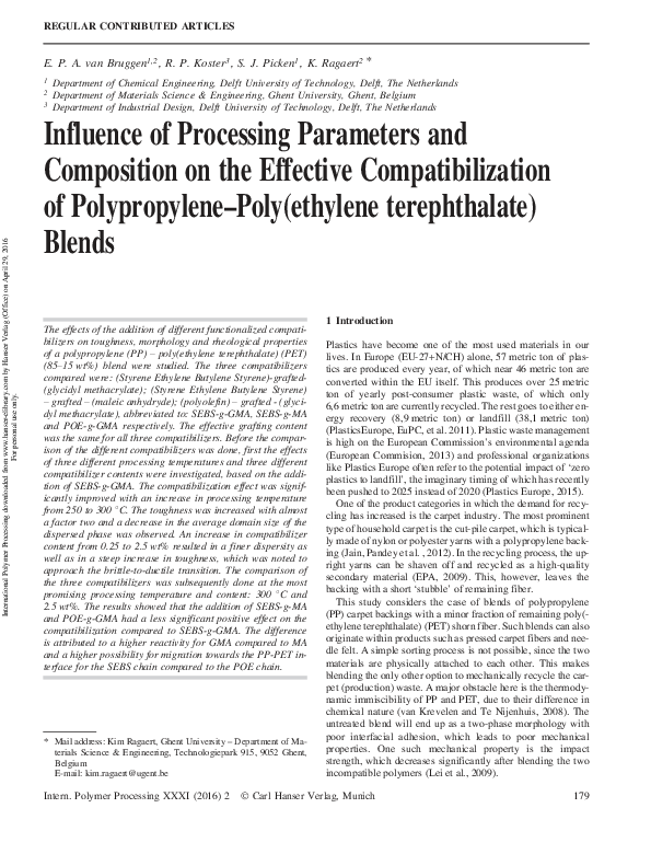 (PDF) Influence of Processing Parameters and Composition on the ...