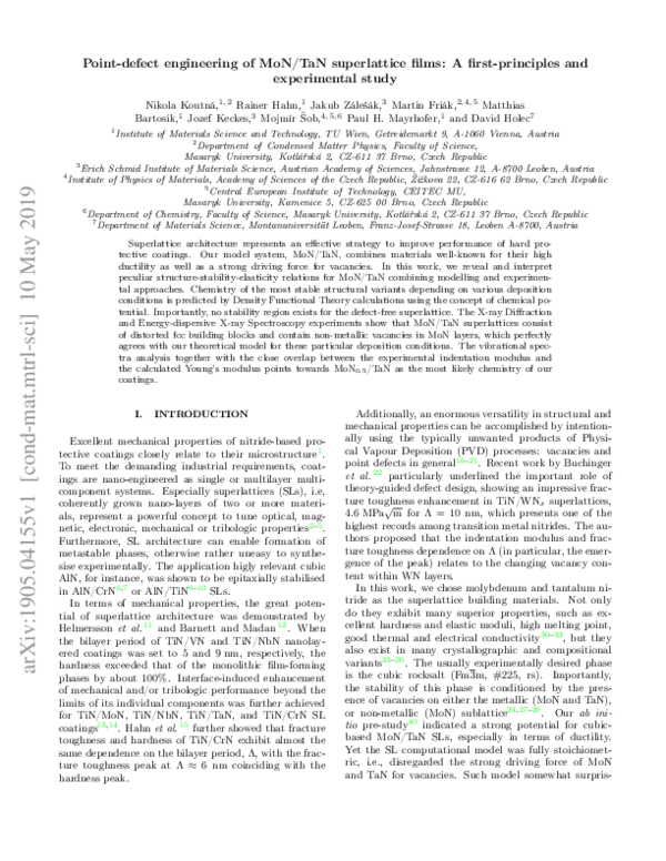 (PDF) Point-defect engineering of MoN/TaN superlattice films: A first ...