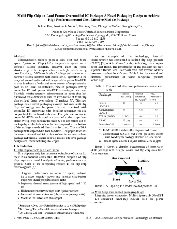 (PDF) Multi-flip chip on lead frame overmolded IC package: a novel ...