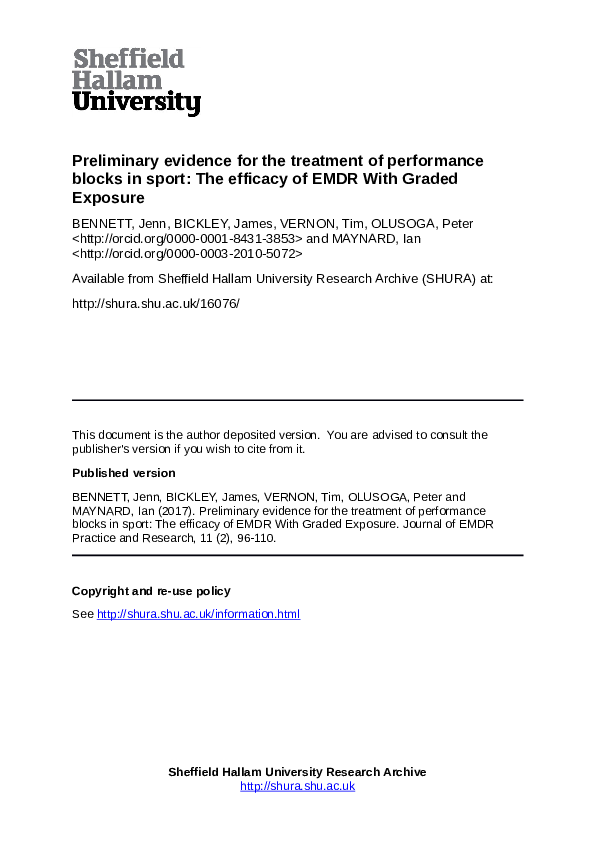 (PDF) Preliminary Evidence for the Treatment of Performance Blocks in ...