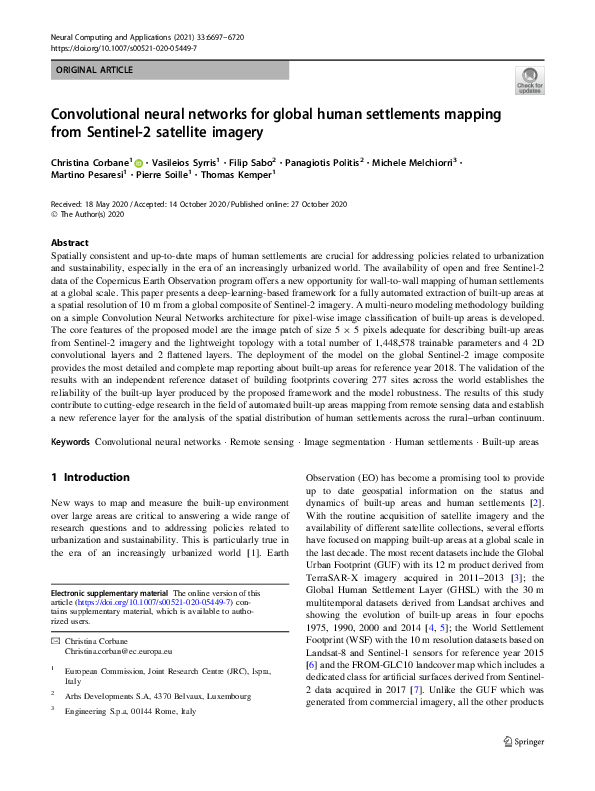 (PDF) Global Human Settlement Mapping via CNNs