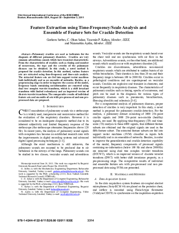 Pdf Feature Extraction Using Time Frequencyscale Analysis And