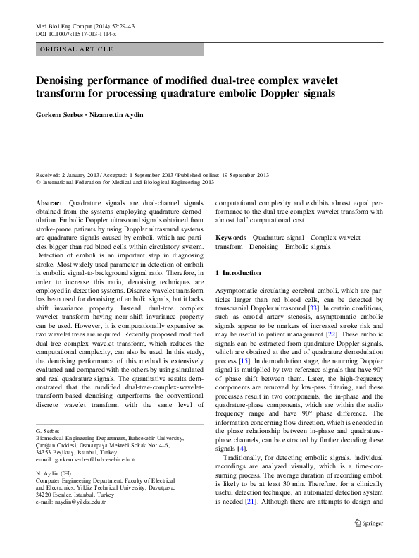 Pdf Denoising Performance Of Modified Dual Tree Complex Wavelet Transform For Processing