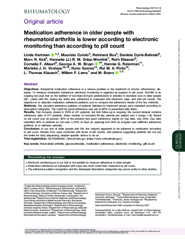(PDF) Medication adherence in older people with rheumatoid arthritis is ...
