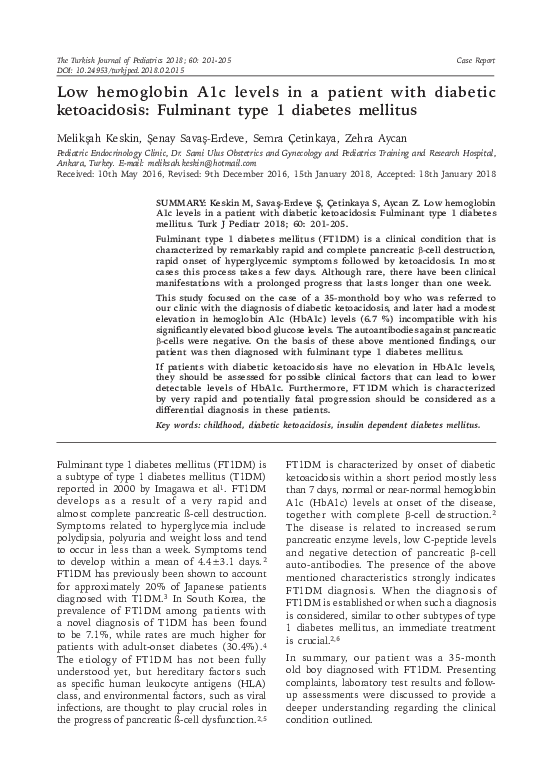 (PDF) Low hemoglobin a1c levels in a patient with diabetic ketoacidosis ...