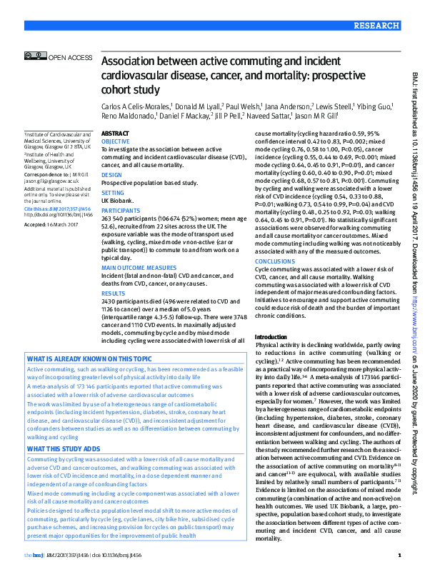 (PDF) Association between active commuting and incident cardiovascular ...
