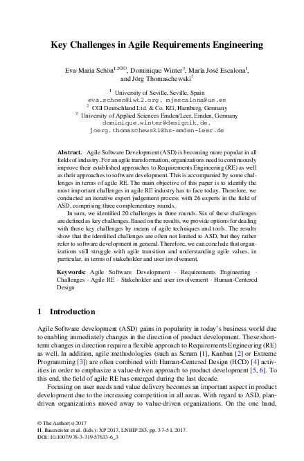 (PDF) Key Challenges in Agile Requirements Engineering