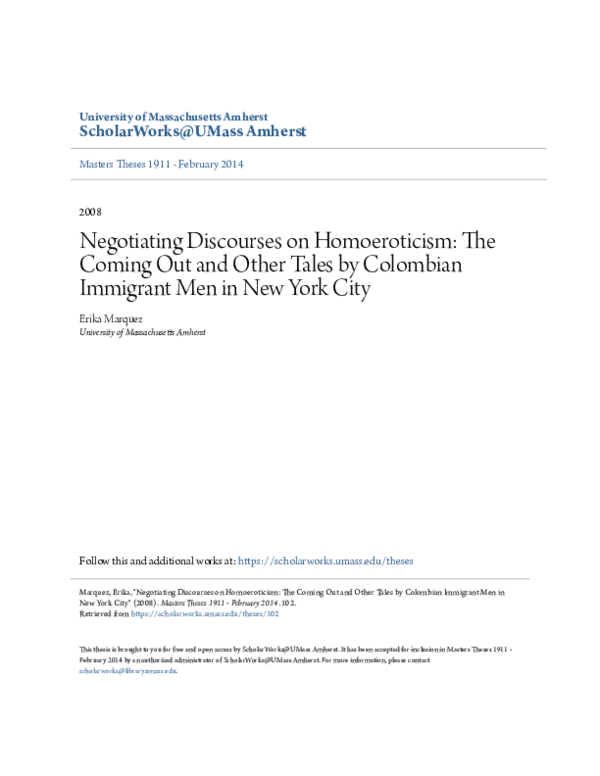(PDF) Negotiating Discourses on Homoeroticism: The Coming Out and Other ...