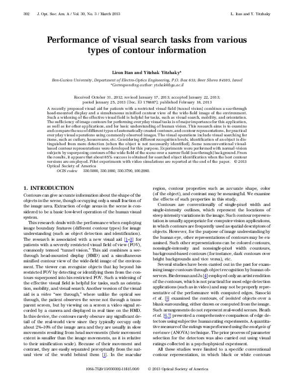 (PDF) Performance of visual search tasks from various types of contour ...