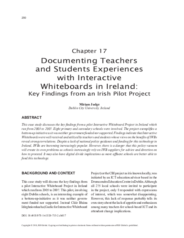 (PDF) Documenting Teachers and Students Experiences with Interactive ...
