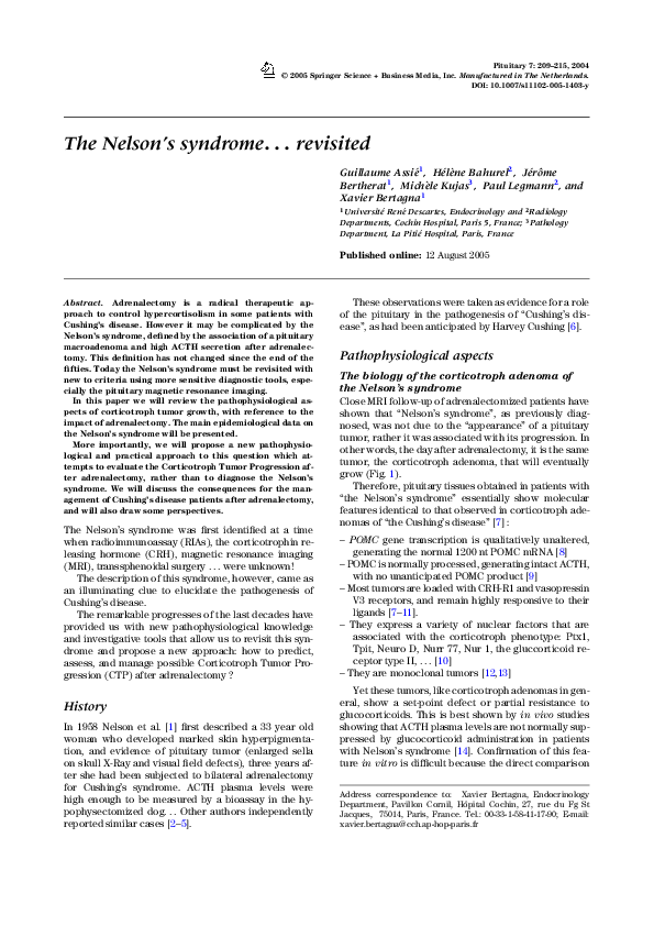 (PDF) The Nelson's syndrome... revisited