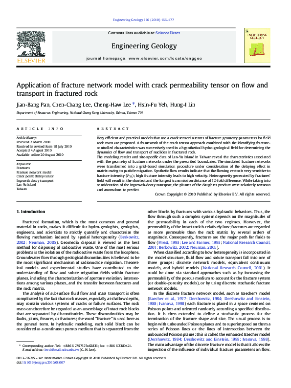 Pdf Application Of Fracture Network Model With Crack Permeability