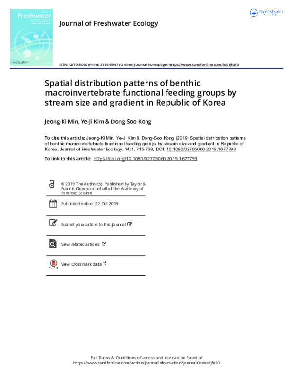 (PDF) Spatial distribution patterns of benthic macroinvertebrate functional feeding groups by ...