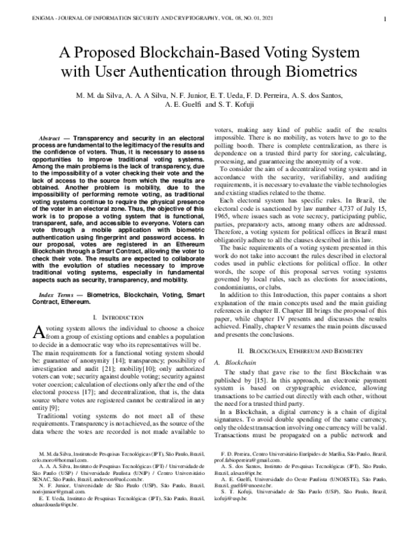 Pdf A Proposed Blockchain Based Voting System With User