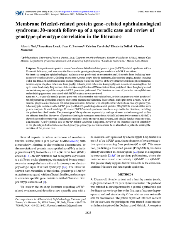 (PDF) Membrane frizzled-related protein gene-related ophthalmological ...