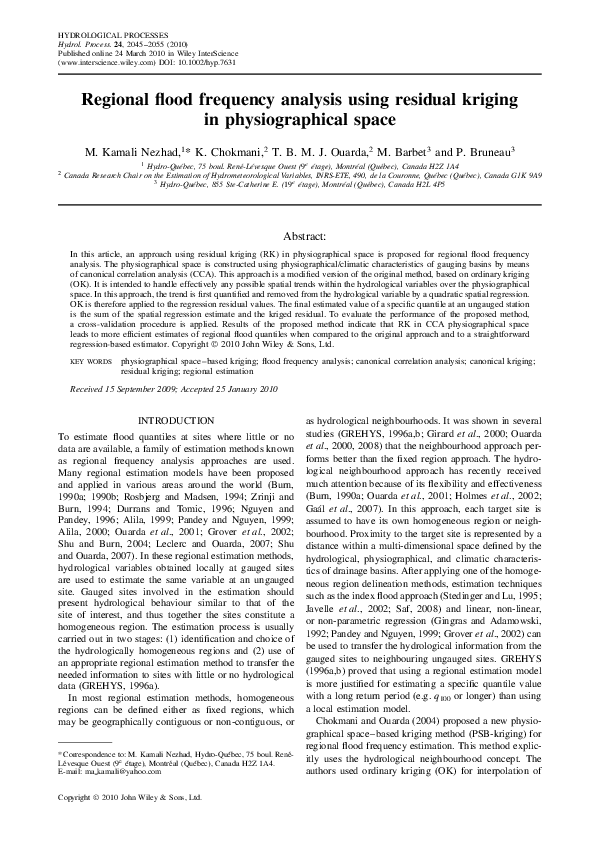 (PDF) Regional flood frequency analysis using residual kriging in ...