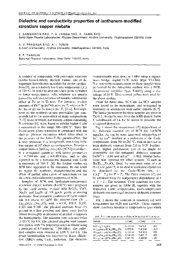 (PDF) Dielectric and conductivity properties of lanthanum modified ...