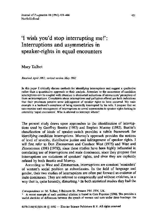(PDF) I wish you'd stop interrupting me!': Interruptions and ...