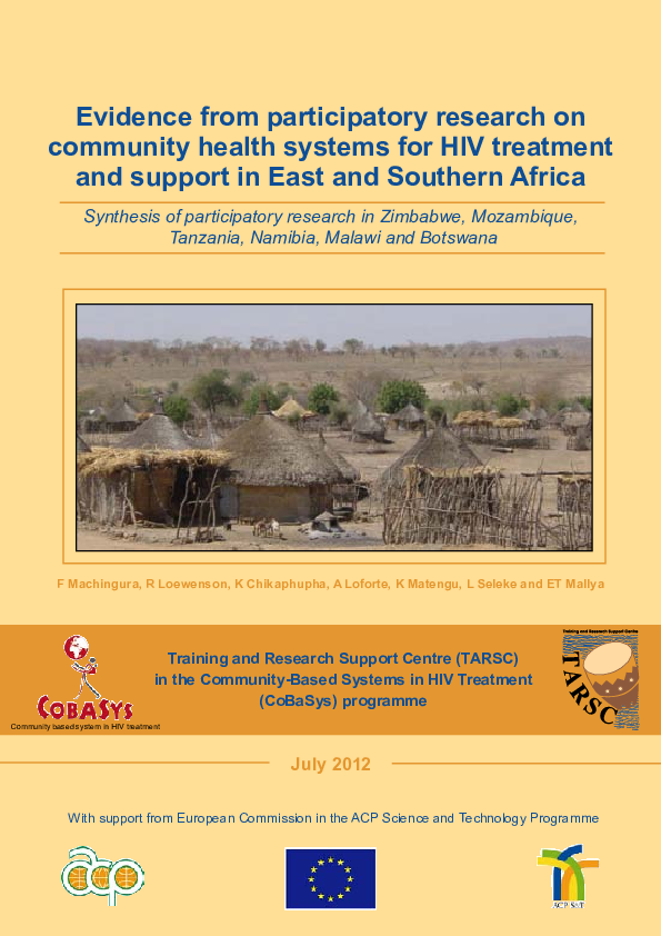 (PDF) Evidence from participatory research on community health systems ...