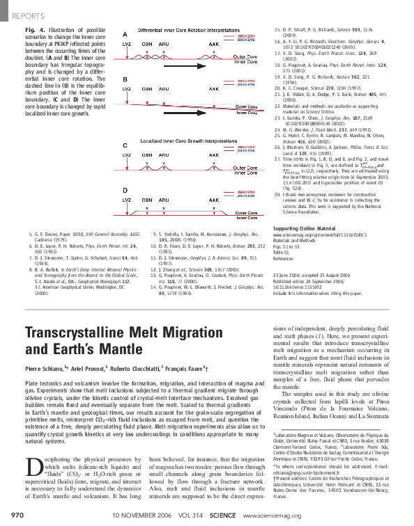 (PDF) Transcrystalline melt migration and Earth's mantle | Ariel ...