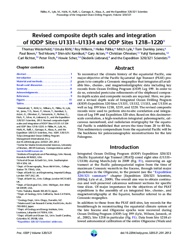 (PDF) Revised composite depth scales and integration of IODP Sites ...