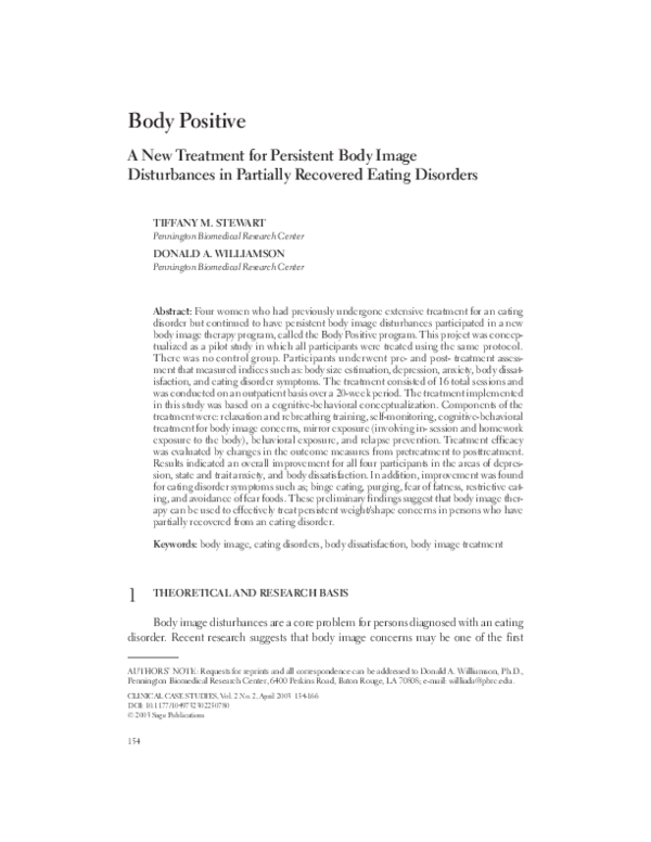 (PDF) Body Positive: A New Treatment for Persistent Body Image ...