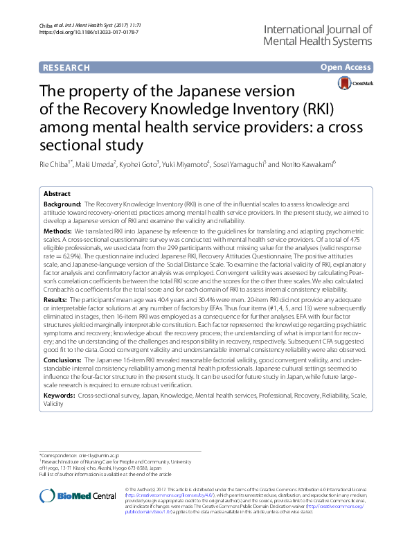(PDF) The property of the Japanese version of the Recovery Knowledge ...