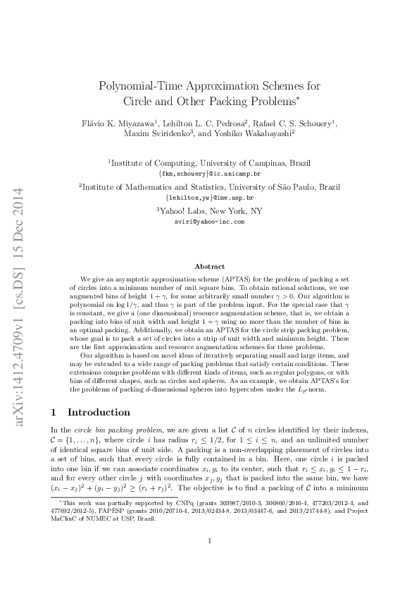 (PDF) Polynomial-Time Approximation Schemes for Circle Packing Problems ...