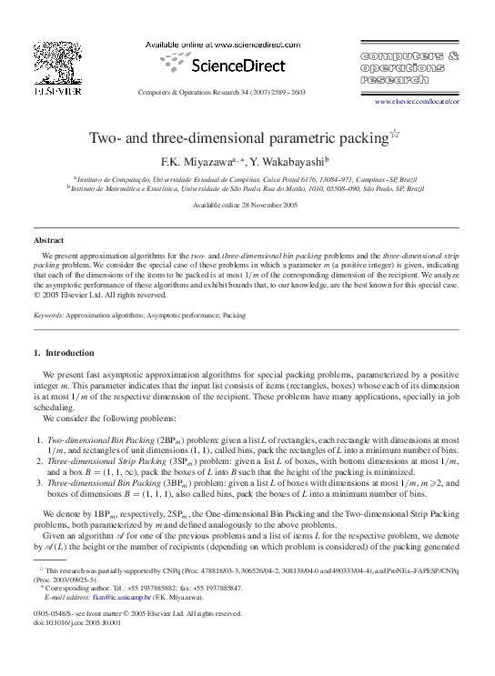 (PDF) Two- and three-dimensional parametric packing
