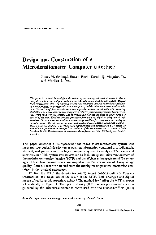 (PDF) Design and construction of a microdensitometer computer interface