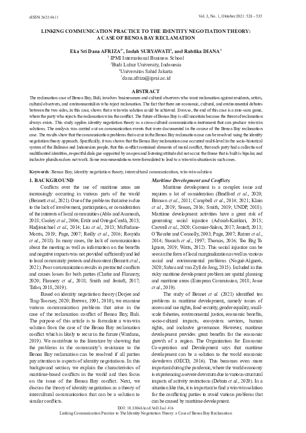 (PDF) Linking Communication Practice to the Identity Negotiation Theory ...