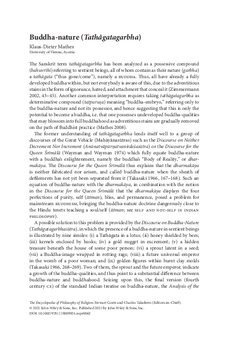 (PDF) Buddha‐Nature ( Tathāgatagarbha )